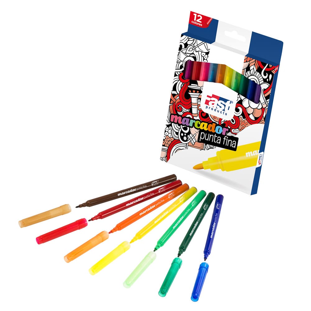Estuche de marcadores FAST 12 colores - Comerciales Arlan